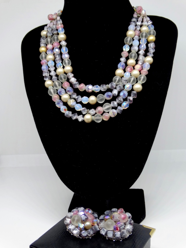 Gorgeous Pink Mauve & Gray GIVRE GLASS Beads and Simulated | Etsy