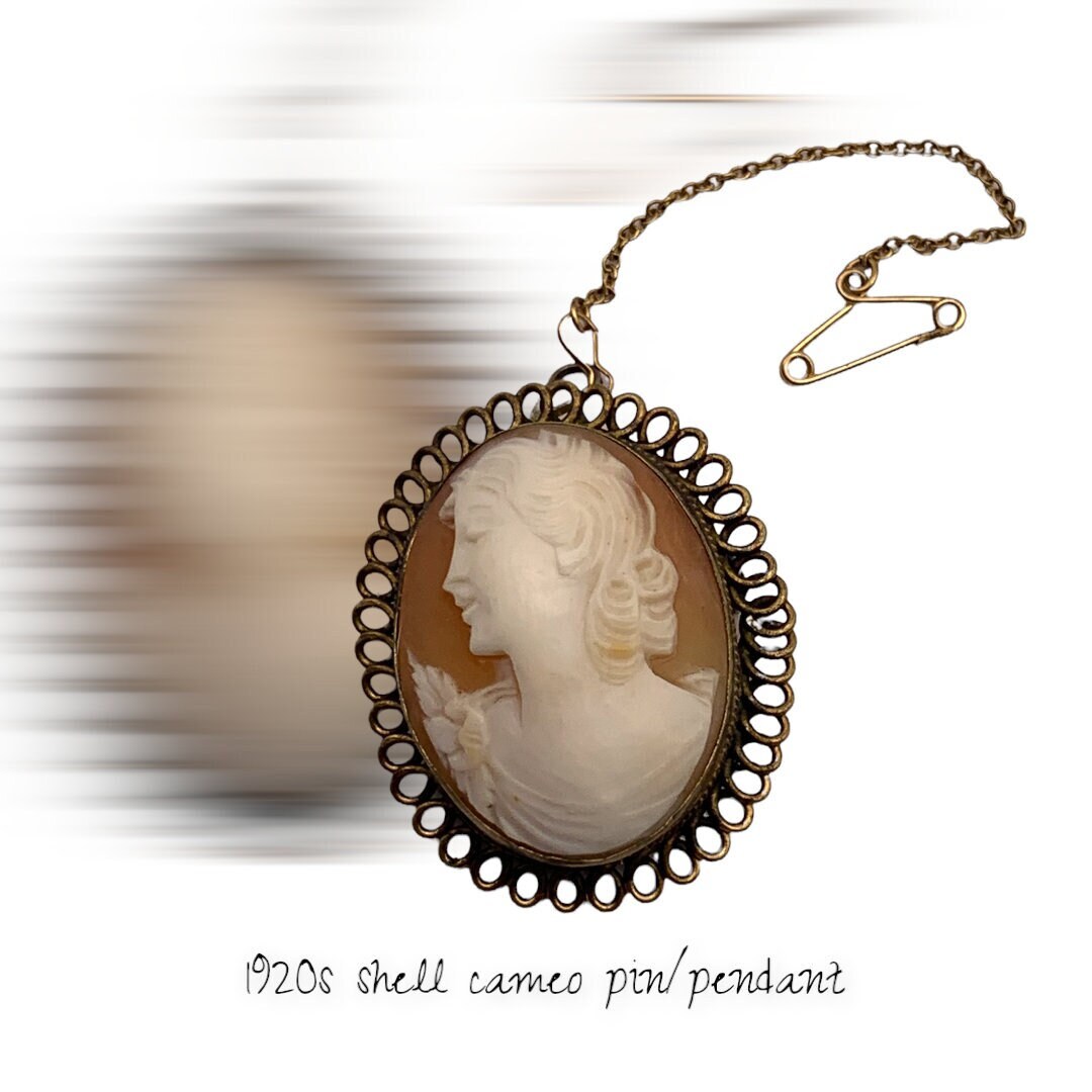 1920s Antique Victorian English Cameo Brooch or Pendant - Vintage High ...