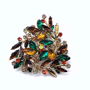 Amazing Beau Jewels Warm Autumn Colors Swarovski Crystal Huge Swedge ...