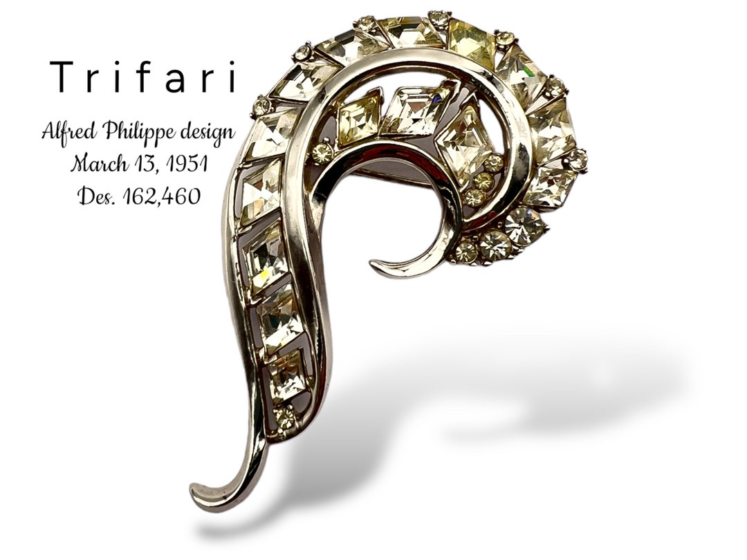 Vintage TRIFARI Alfred Philippe 1951 Brooch - Patent 162,460 - Sinuous ...
