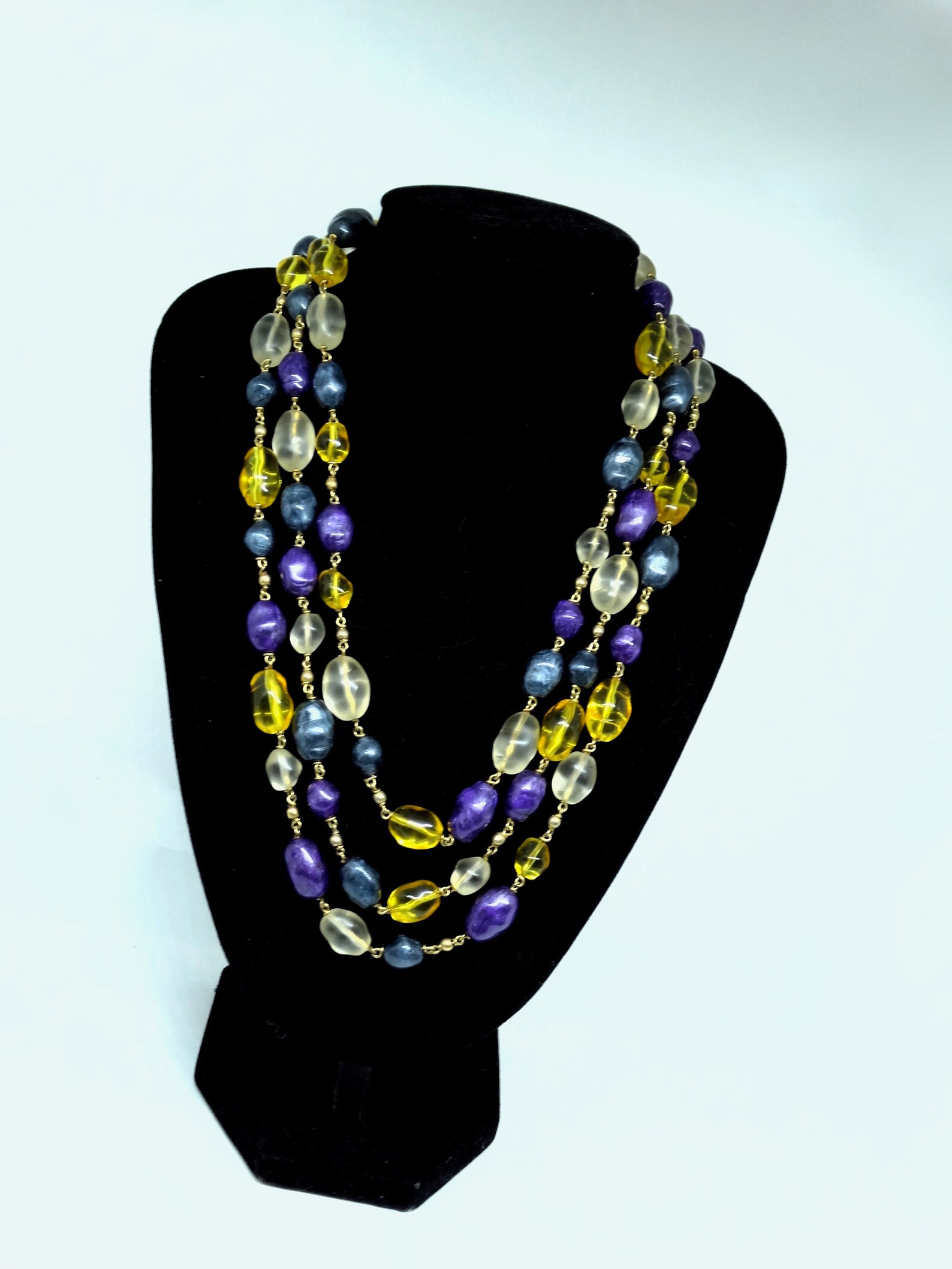 Amazing Carlo Zini Designer Runway 3 strand Necklace STUNNING | Etsy