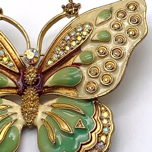 Vintage Kenneth Jay Lane Butterfly Brooch - Huge, Dimensional Butterfly ...