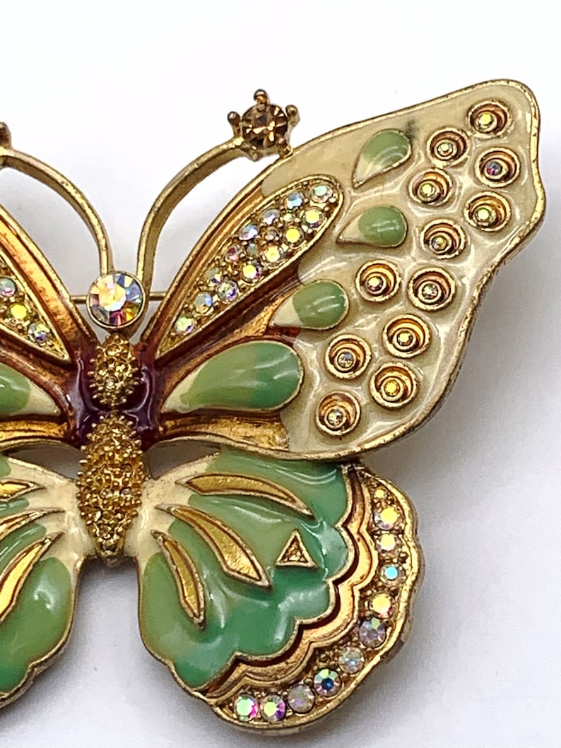 Vintage Kenneth Jay Lane Butterfly Brooch Huge Dimensional - Etsy