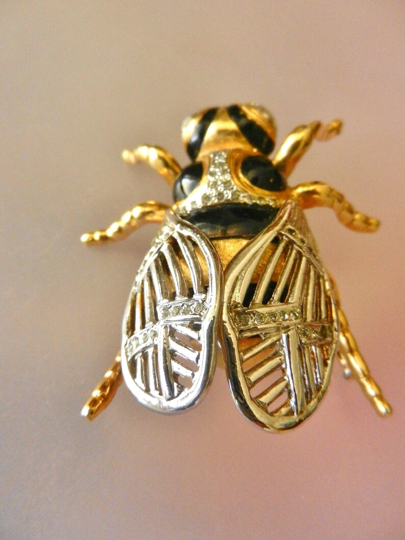 Vtg Large rare VOGUE BIJOUX Insect fly BROOCH pin high | Etsy