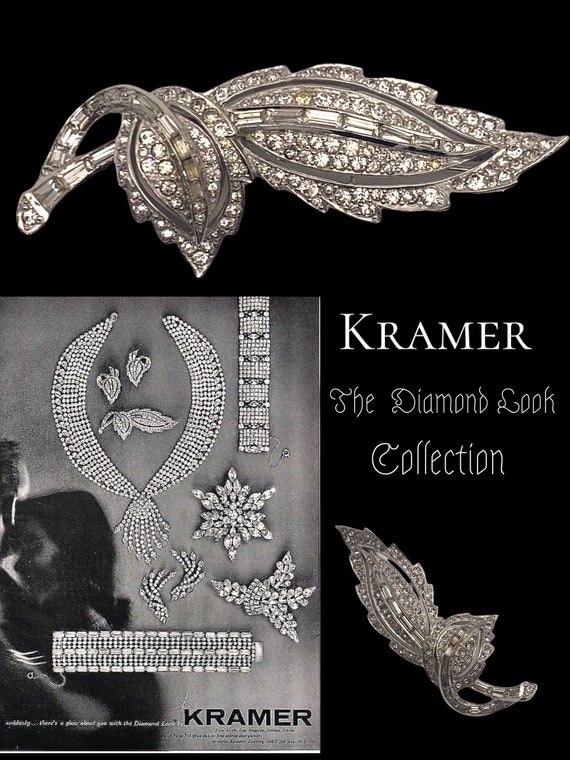 1957 Kramer Diamond Look collection Brooch - Amazing … - Gem
