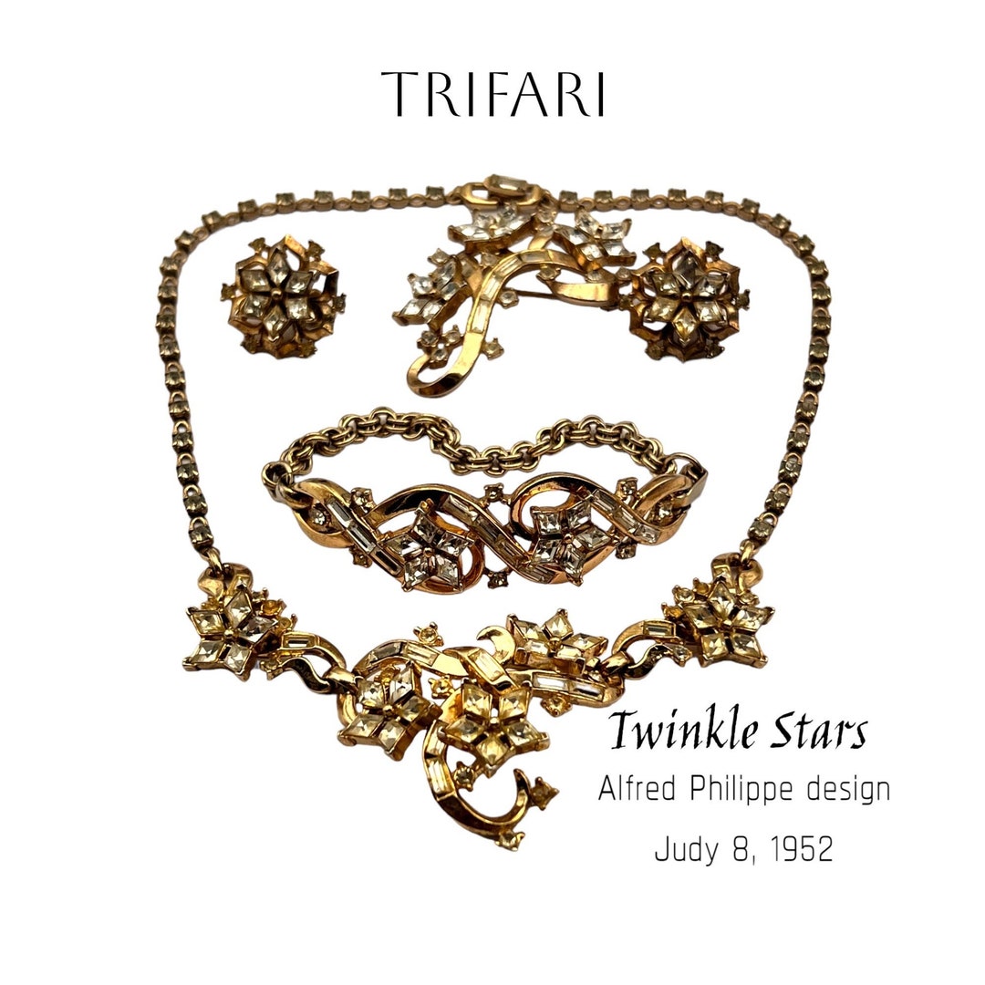 1952 Rare Signed Trifari Alfred Philippe Design, Twinkle Star Flowers ...