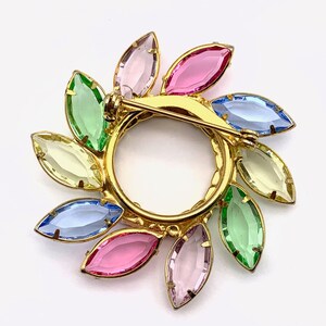 Adorable Brooch With Clear Pastel Colors Swirls Marquise in Bezel Edge ...