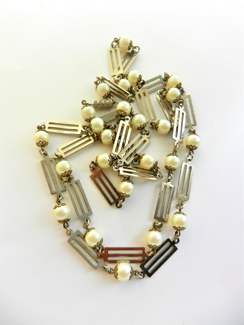 Classic 1960s Vintage long chain necklace adorned by | Etsy