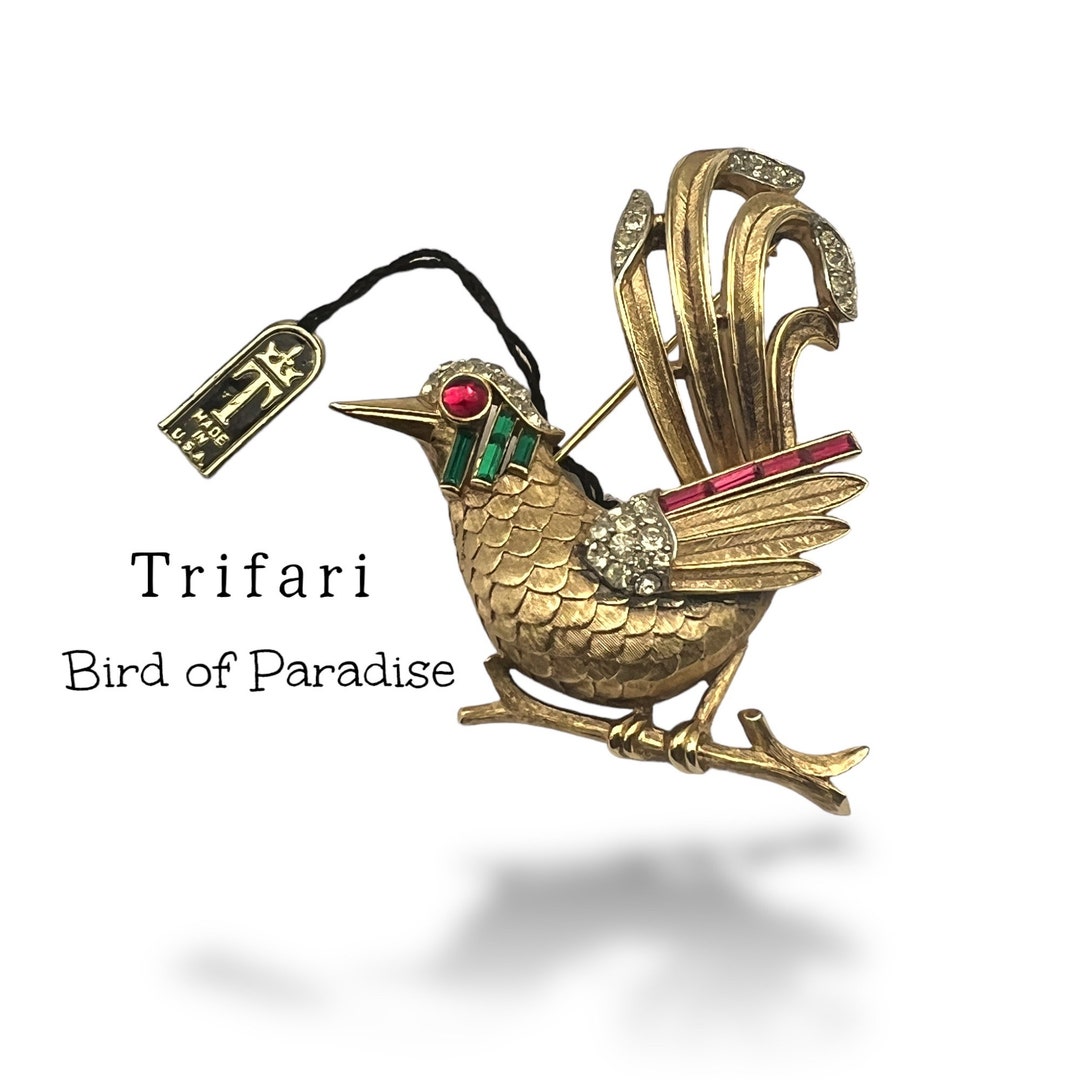 Glorious Trifari Very Rare Bird of Paradise on the Branch-exquisite ...