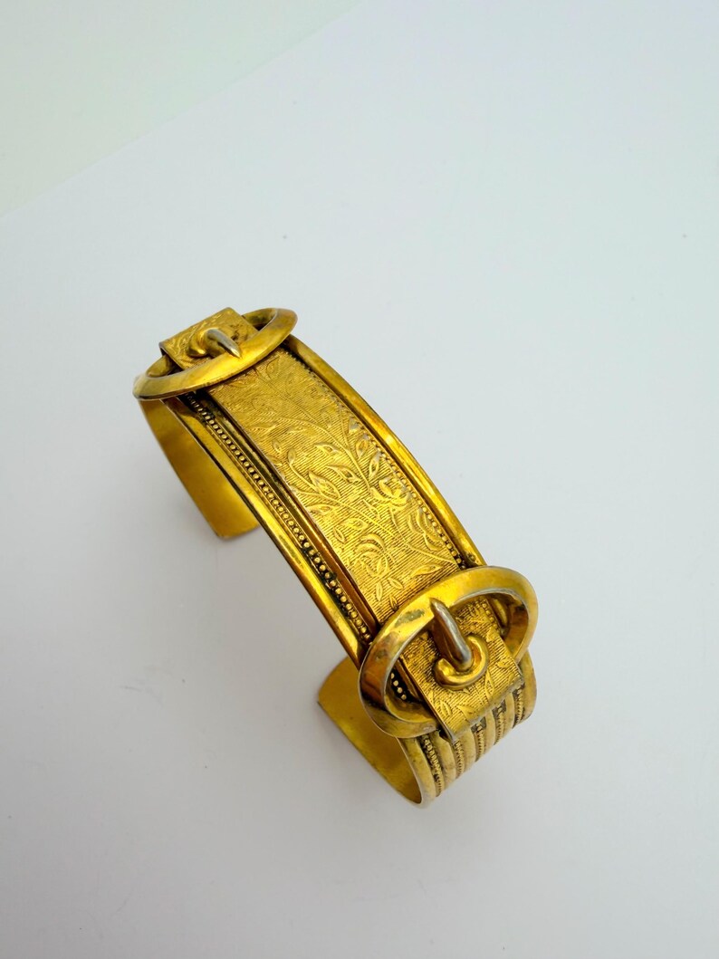 Antique Victorian Open-band Cuff Bracelet With Double Buckle and ...