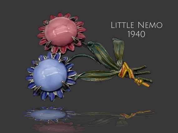 Rare Little Nemo Pin Signed LN/25-Romantic blue and p… - Gem