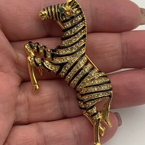 Zebra Designer Collection by Sphinx Rhinestones Gold Tone W/ Black ...