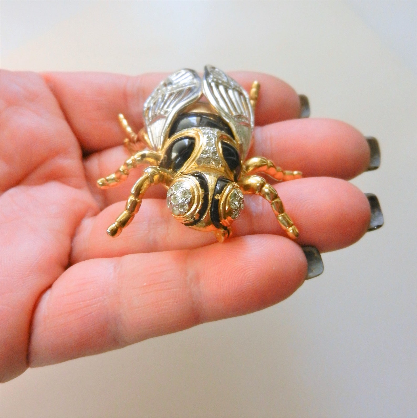 Vtg Large rare VOGUE BIJOUX Insect fly BROOCH pin high | Etsy