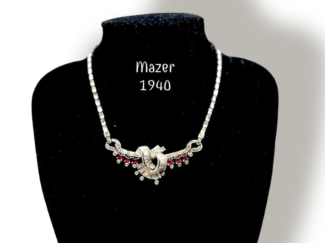 Rare Vintage Mazer, Art Deco, Rhinestone,necklace- Exquisite Mazer Bros ...