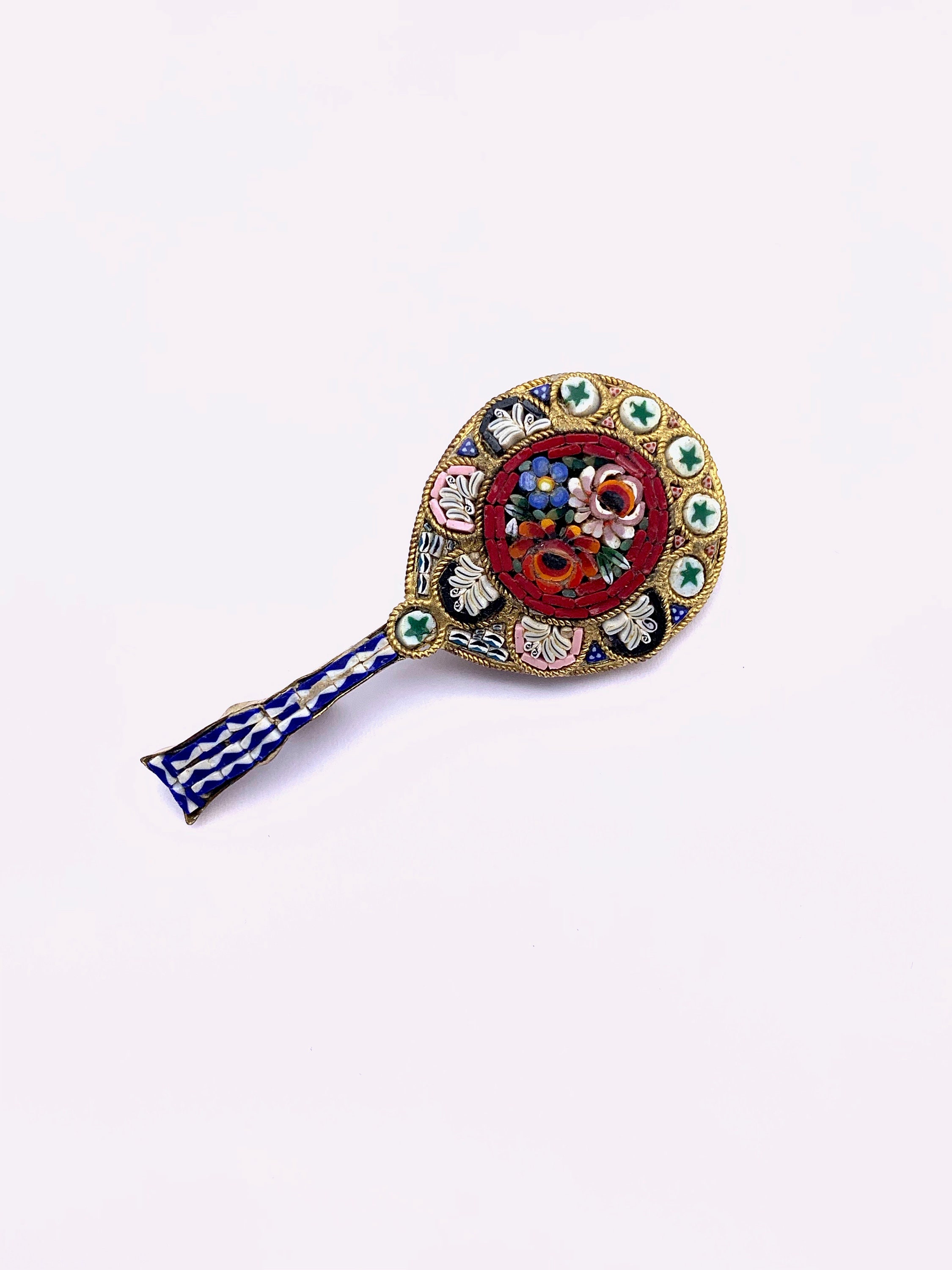 Vintage VIMEN Italy Signed Brooch - Micro Mosaic Mandolin/guitar ...
