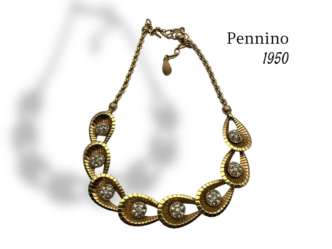 Pennino 1950 - Spectacular Jewel in Gold and Diamantè - Wonderful ...