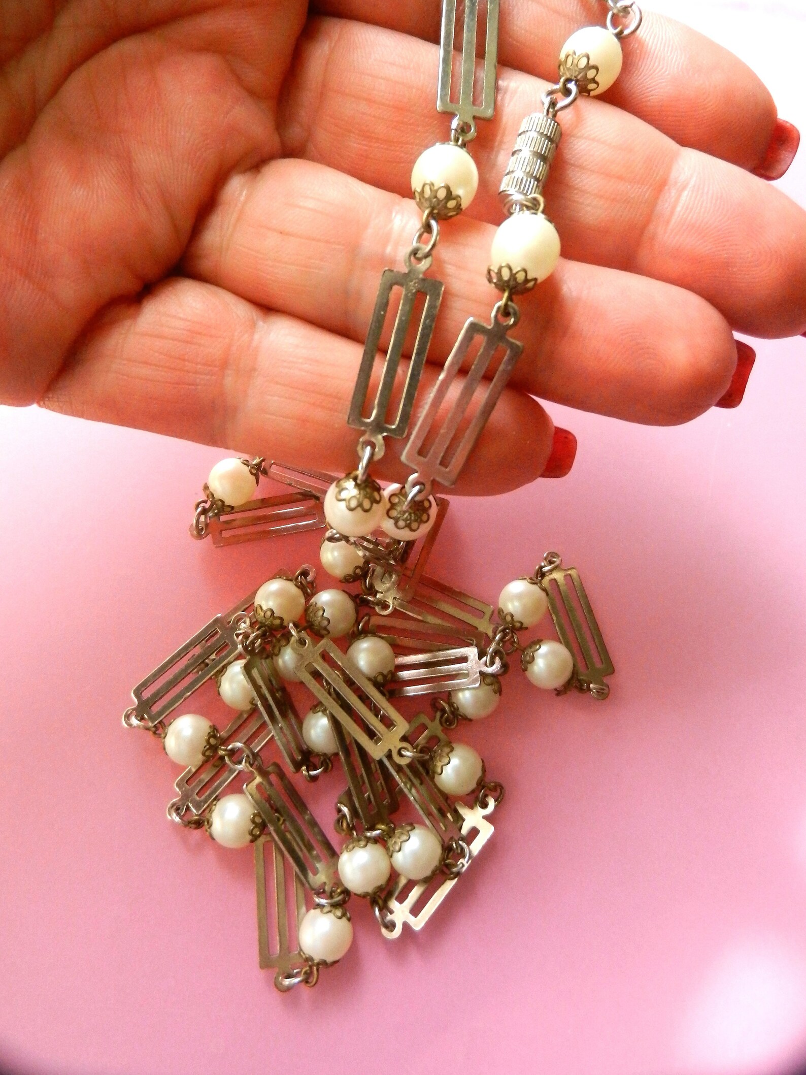 Classic 1960s Vintage Long Chain Necklace Adorned by - Etsy