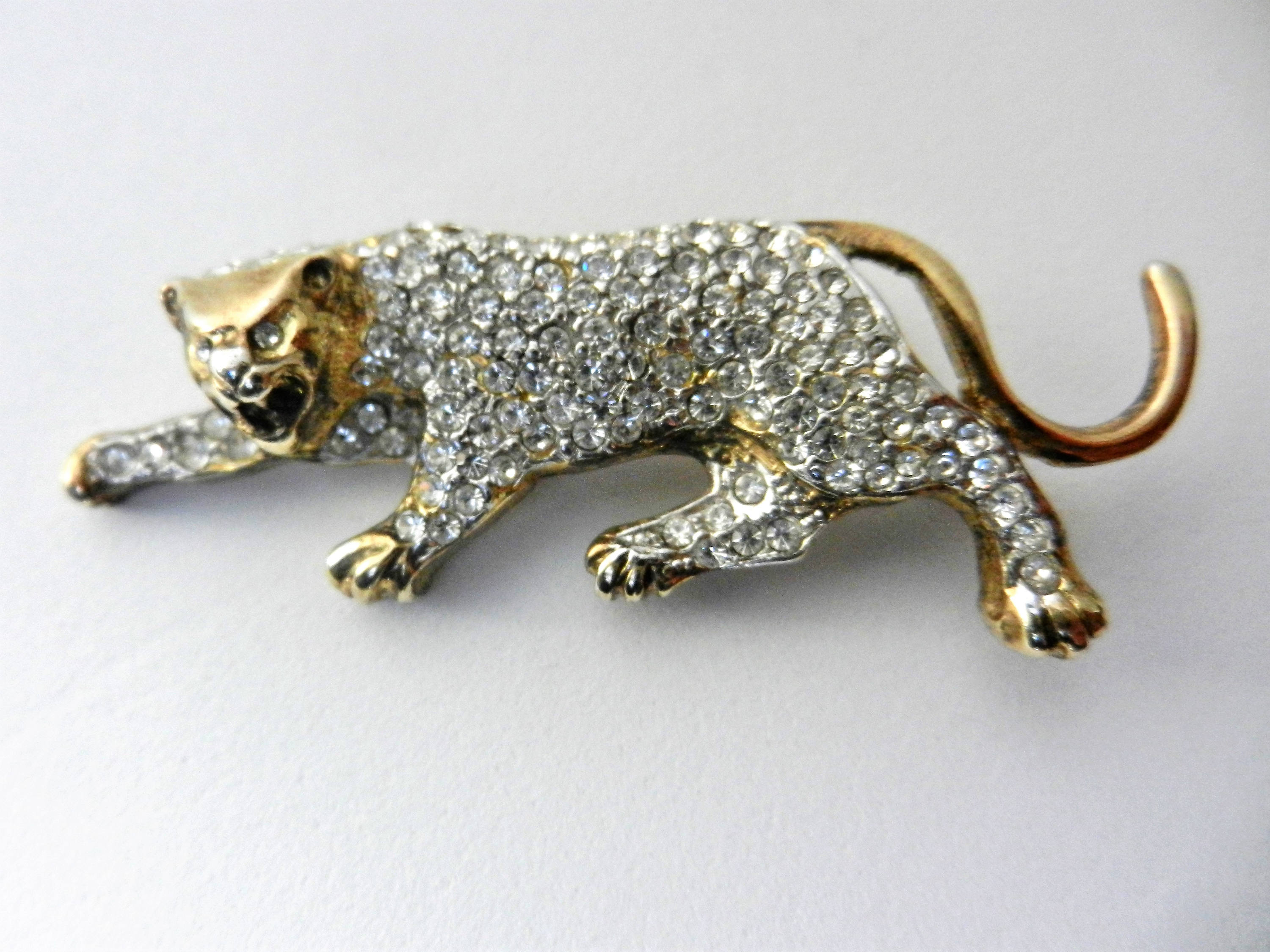 Stunning Crystals Panther Pin - High-end Quality Figural Feline Pin in ...