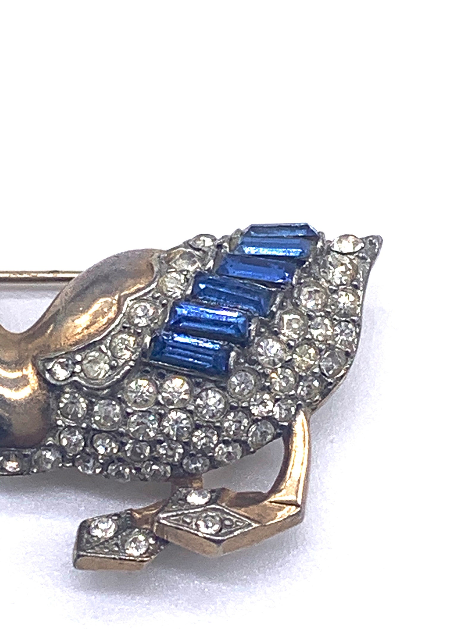Walking Duck Pin Brooch - 1940s Amazing Jeweled Figural Duck Brooch ...
