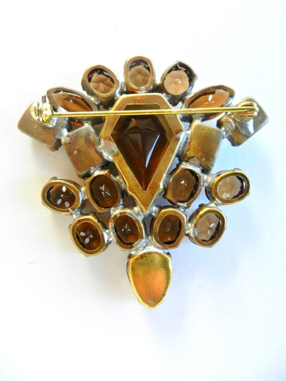 Super sparkling CZECH Vtg Vibrant dark topaz color Gl… - Gem