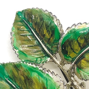 Vintage EXQUISITE Tree Series Enamel Hazel Leaf Brooch Brooch ...