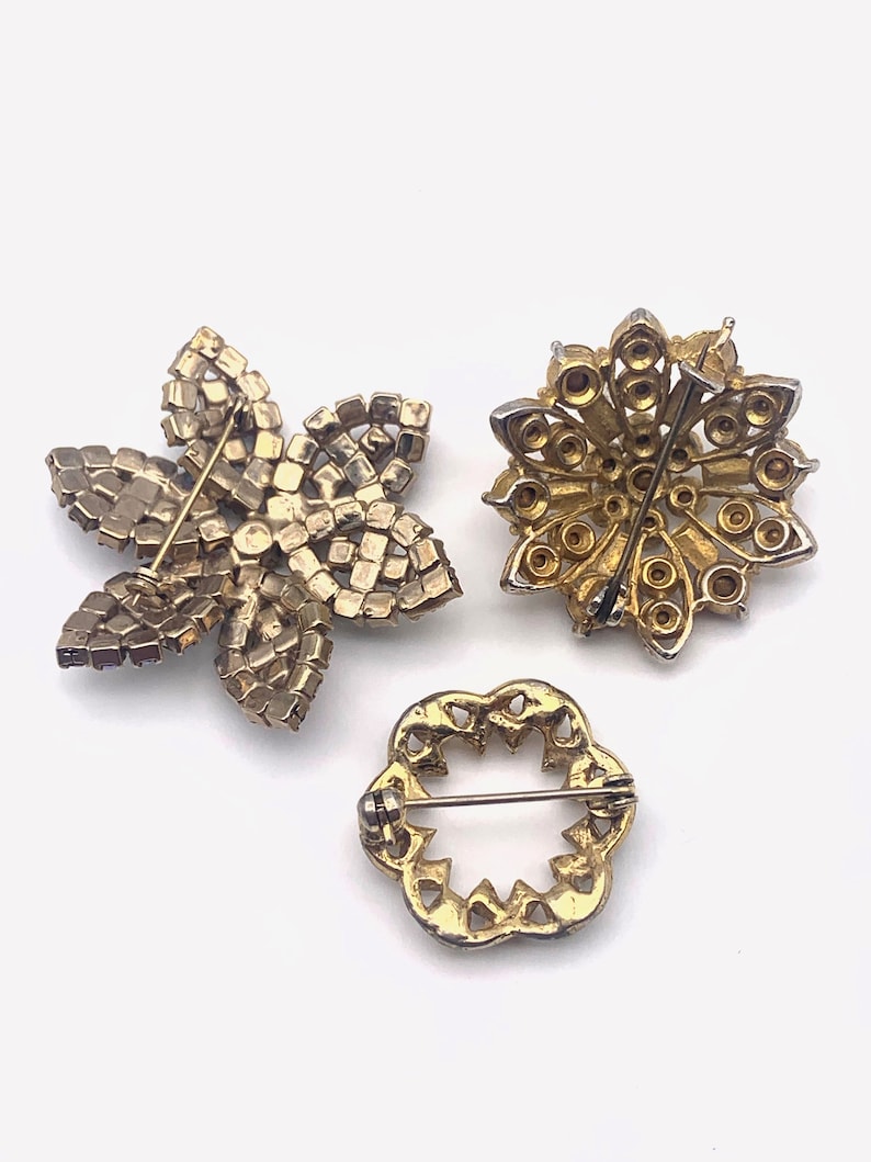 Vibrant Ancient Beauties Trio of Brooches With Excellent Austrian ...