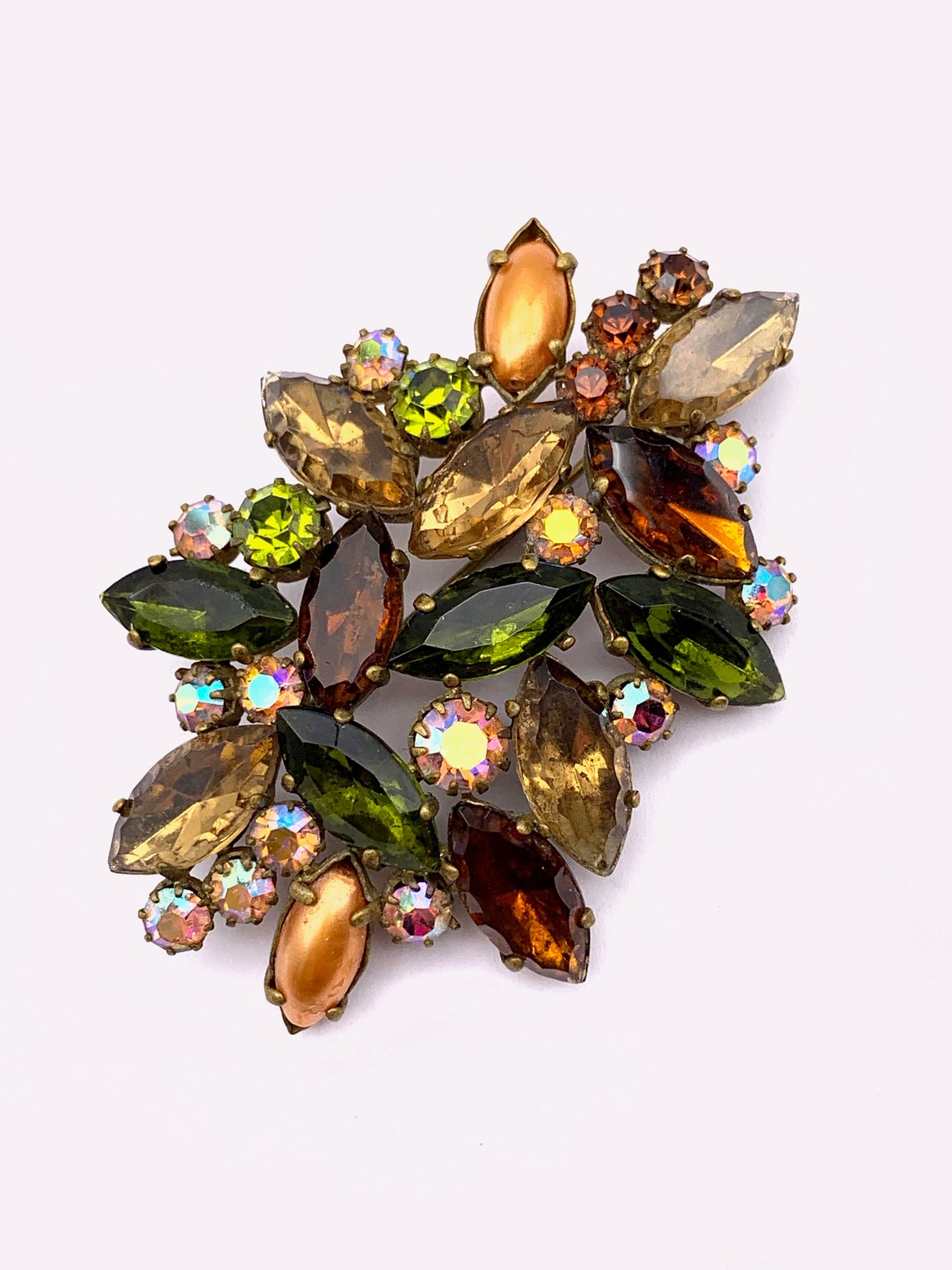 Old Grandma's Brooch With a Nice Palette of Autumn Colors - Etsy
