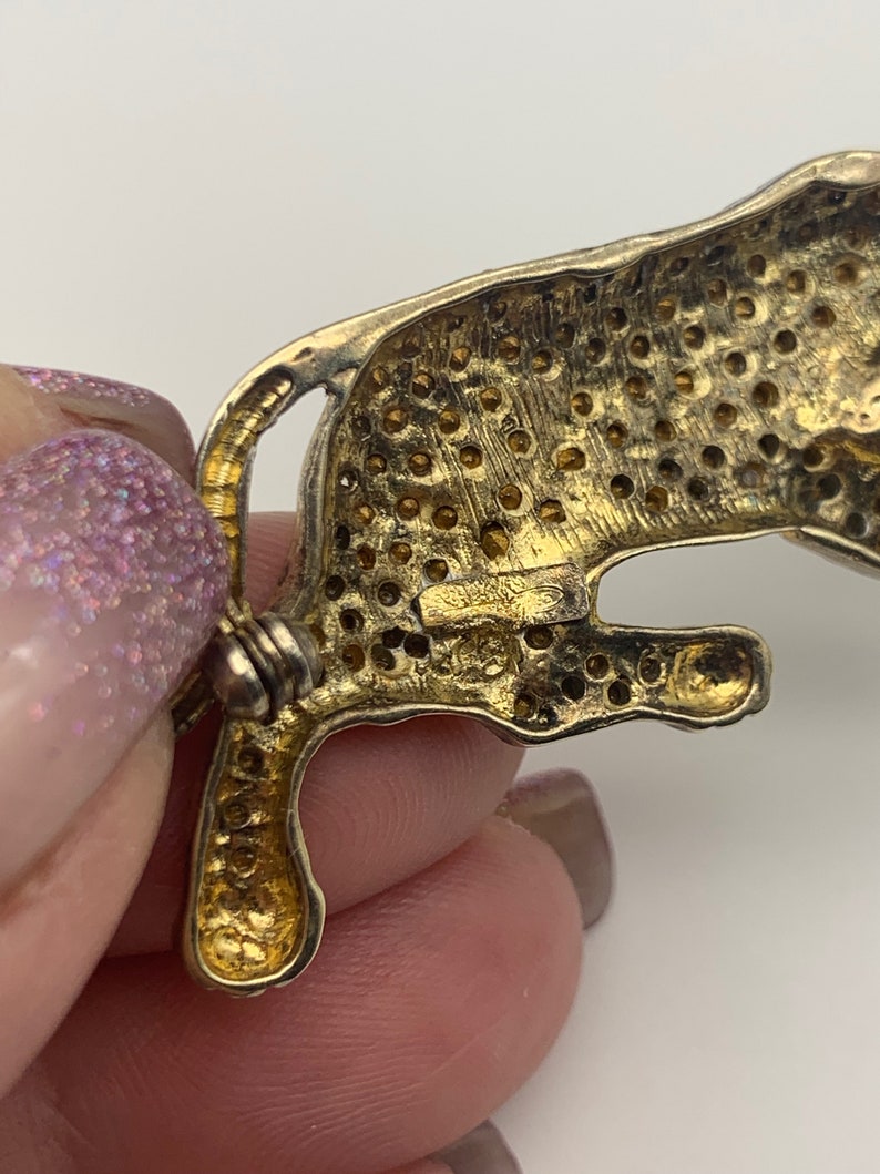 Stunning Crystals Panther Pin - High-end Quality Figural Feline Pin in ...