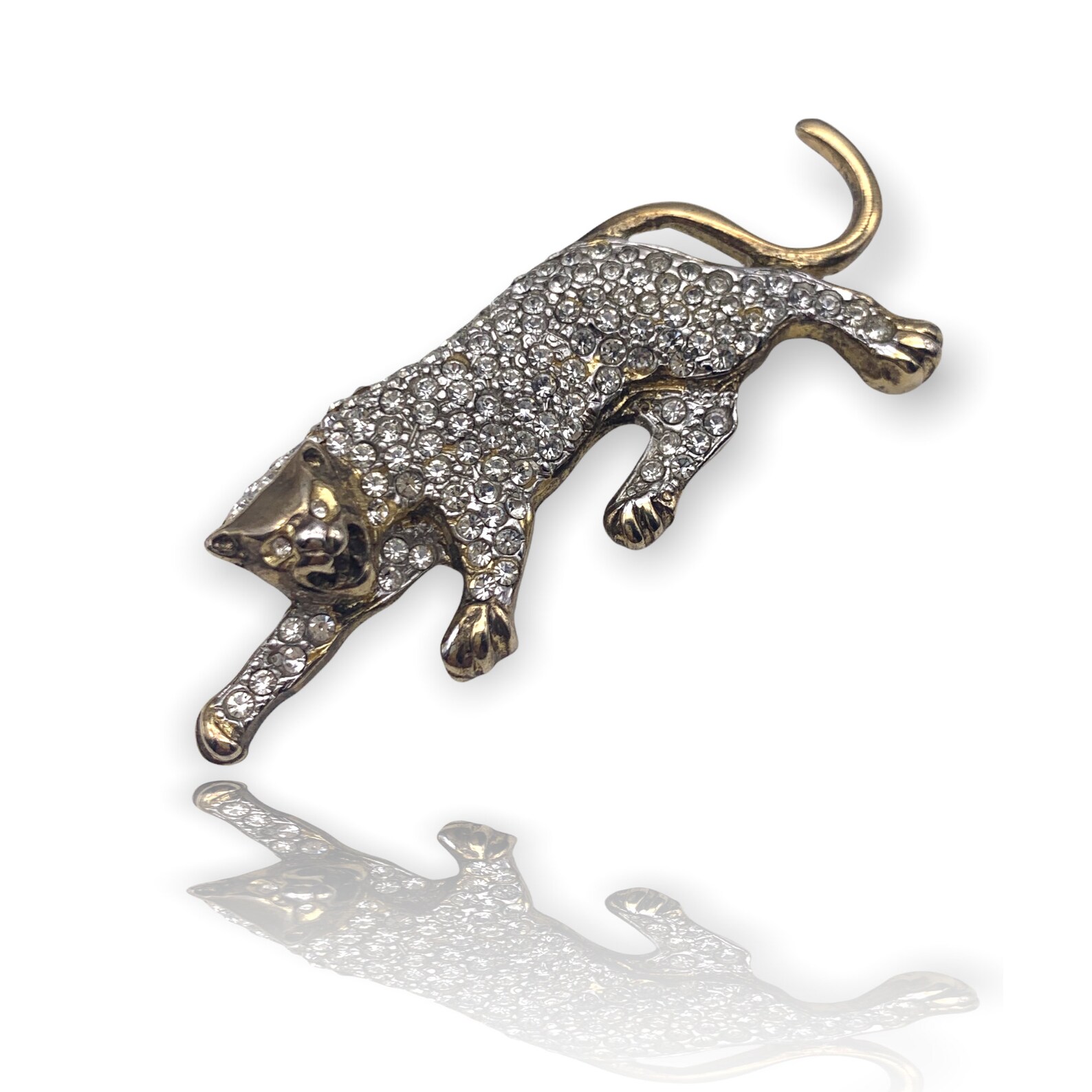 Stunning Crystals Panther Pin - High-end Quality Figural Feline Pin in ...