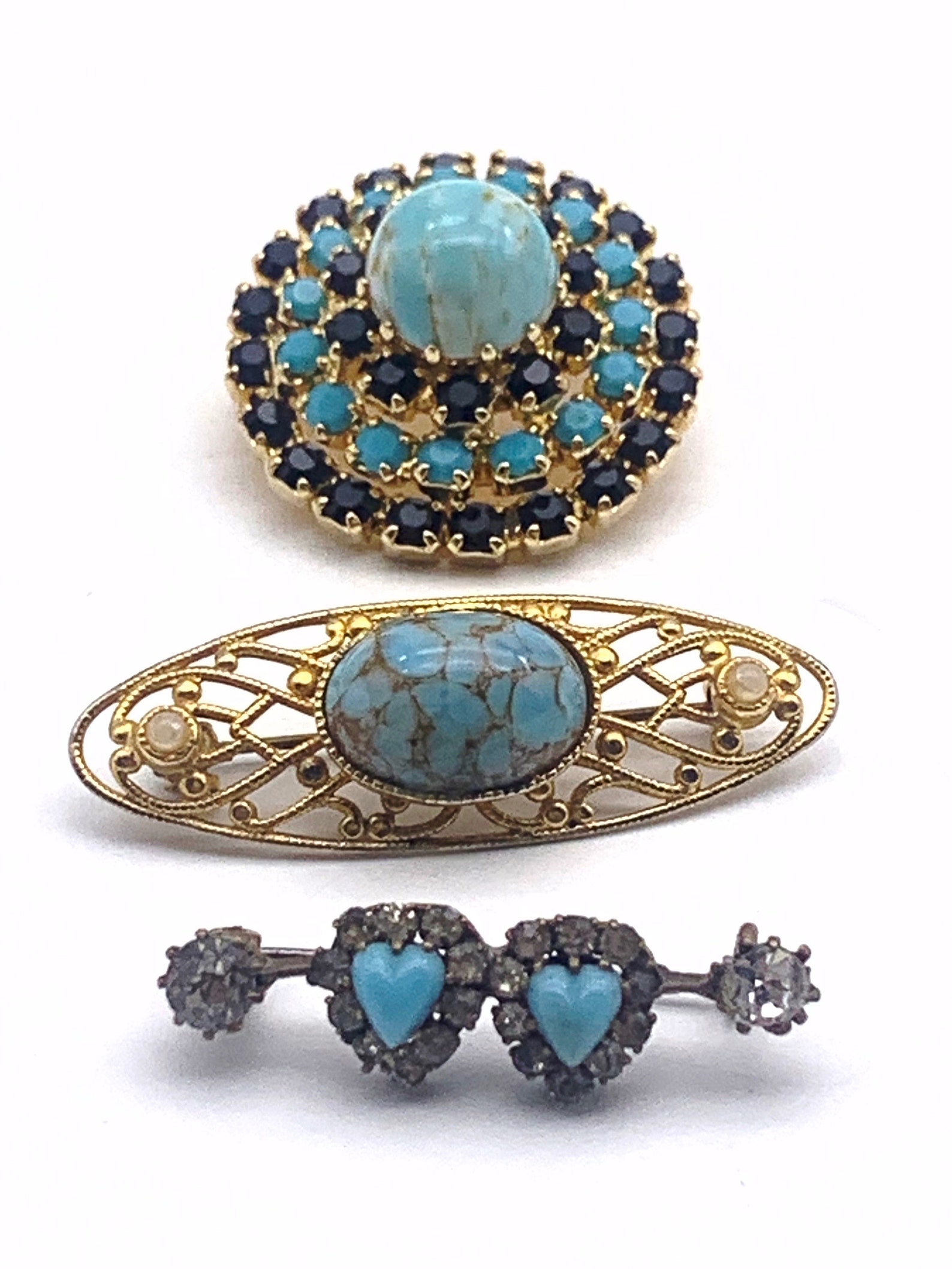 Small Collection Antique Turquoise Brooches Ancient European - Etsy
