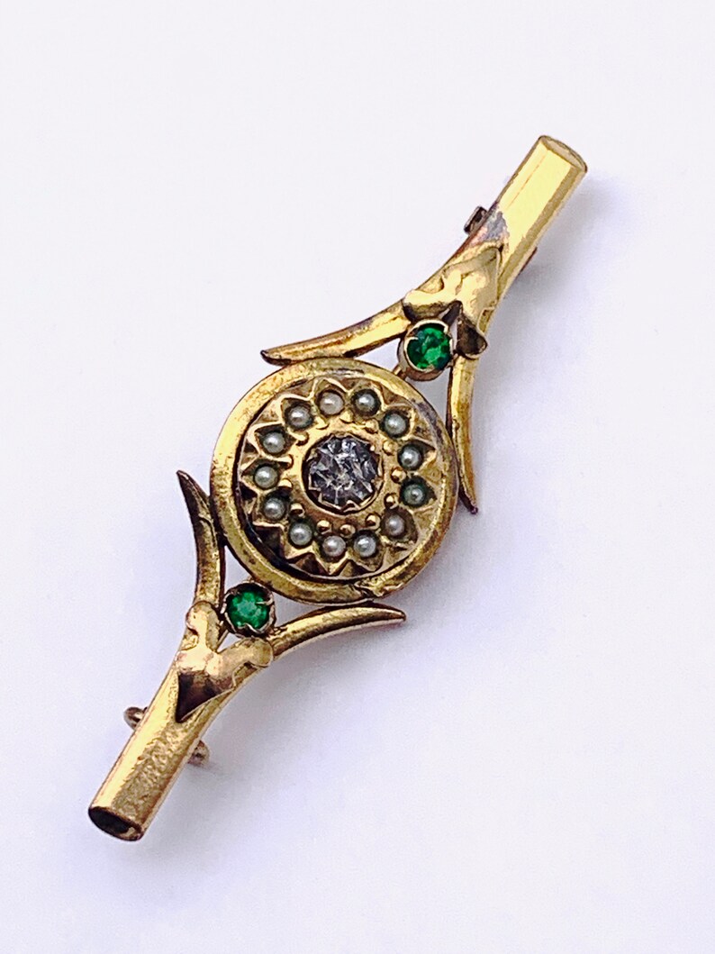 Adorable Antique Victorian Bar Brooch With Seed Pearls and - Etsy