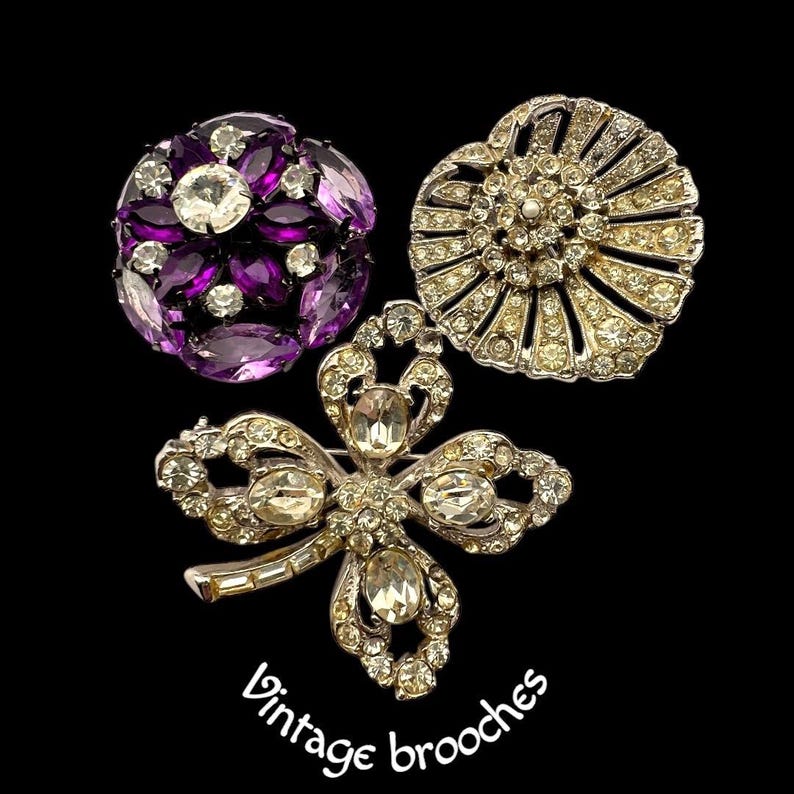 Early 50s Vintage Collection Brooches -beautiful Top Quality ...
