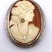 Molded Celluloid Jeweled Cameo W/ Engraved Silver Tone Frame - Nice ...