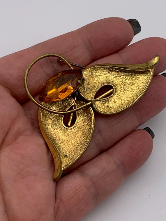 Antique late 40s European brooch Florentine gold fini… - Gem