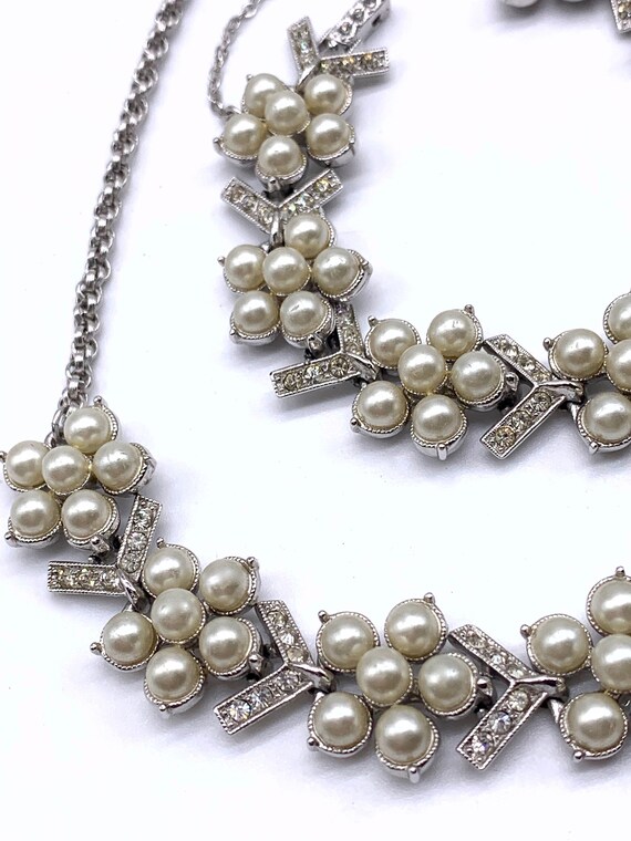 Rare Vintage Early ORA Signed Pearl and Rhinestones d… - Gem