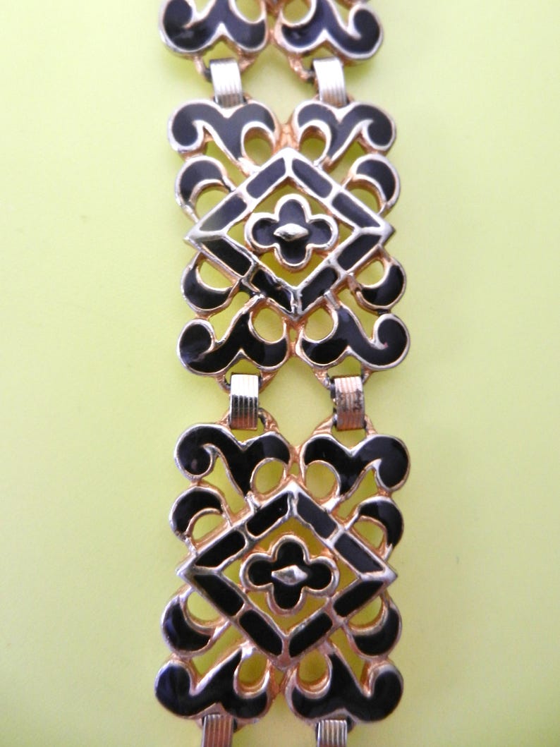 Amazing Openwork Fancy Links Square & Black Enamel Bracelet - Fresh 5 ...