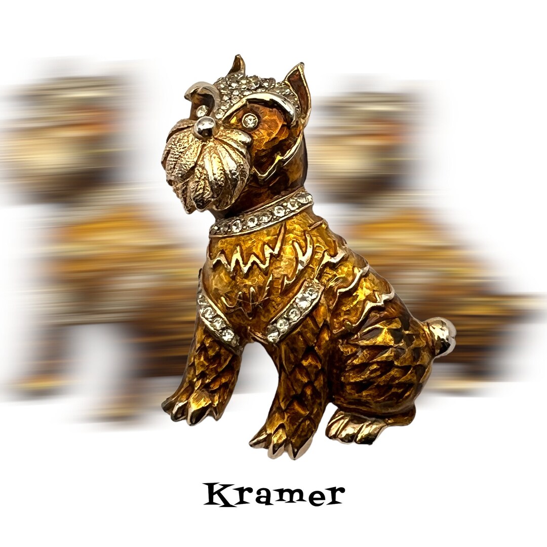 KRAMER Designer Vintage Scottie Dog Figural Brooch Brooch Beautiful ...