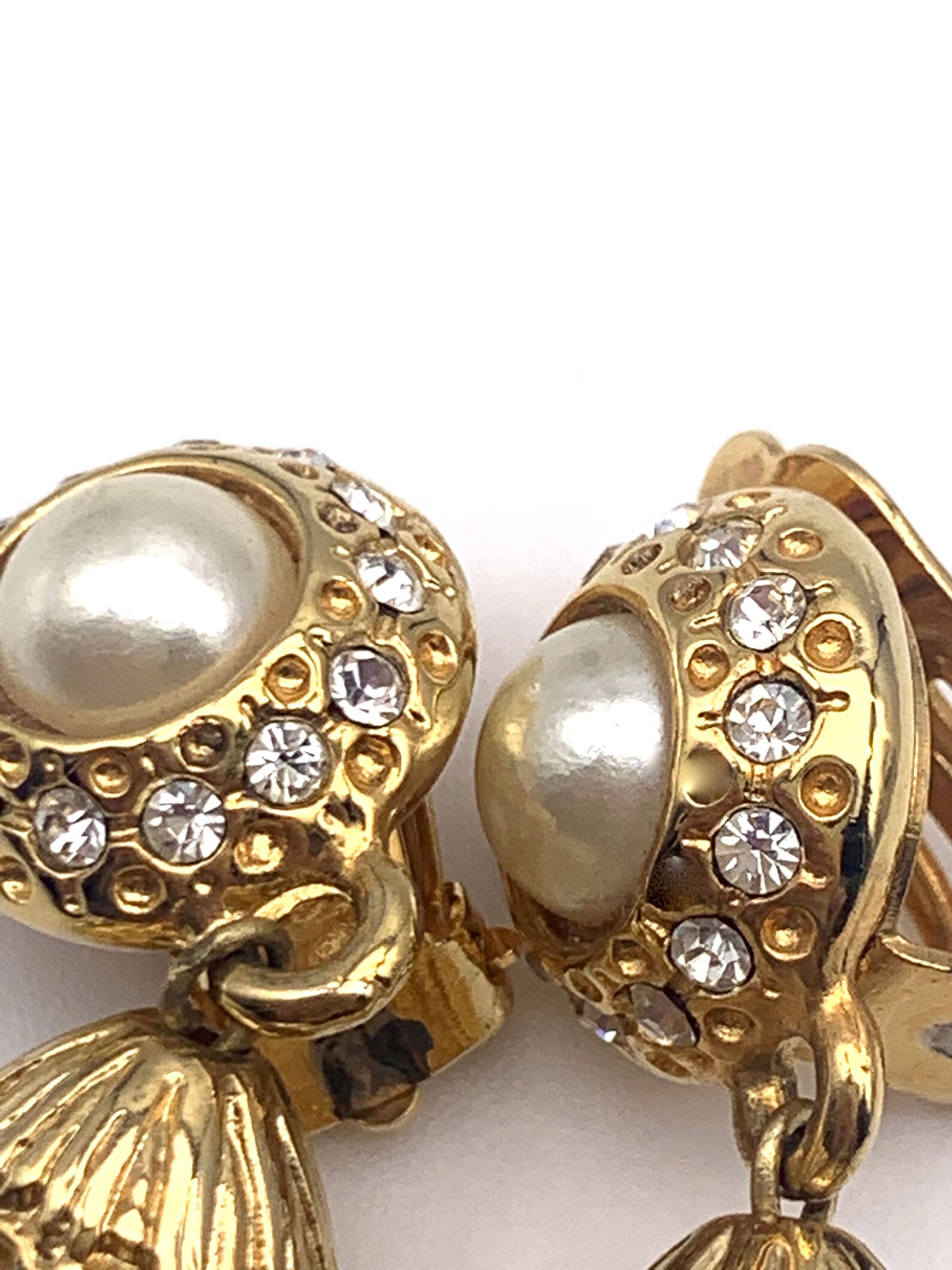 Stunning Design Simulated Pearls Earrings and Clear - Etsy