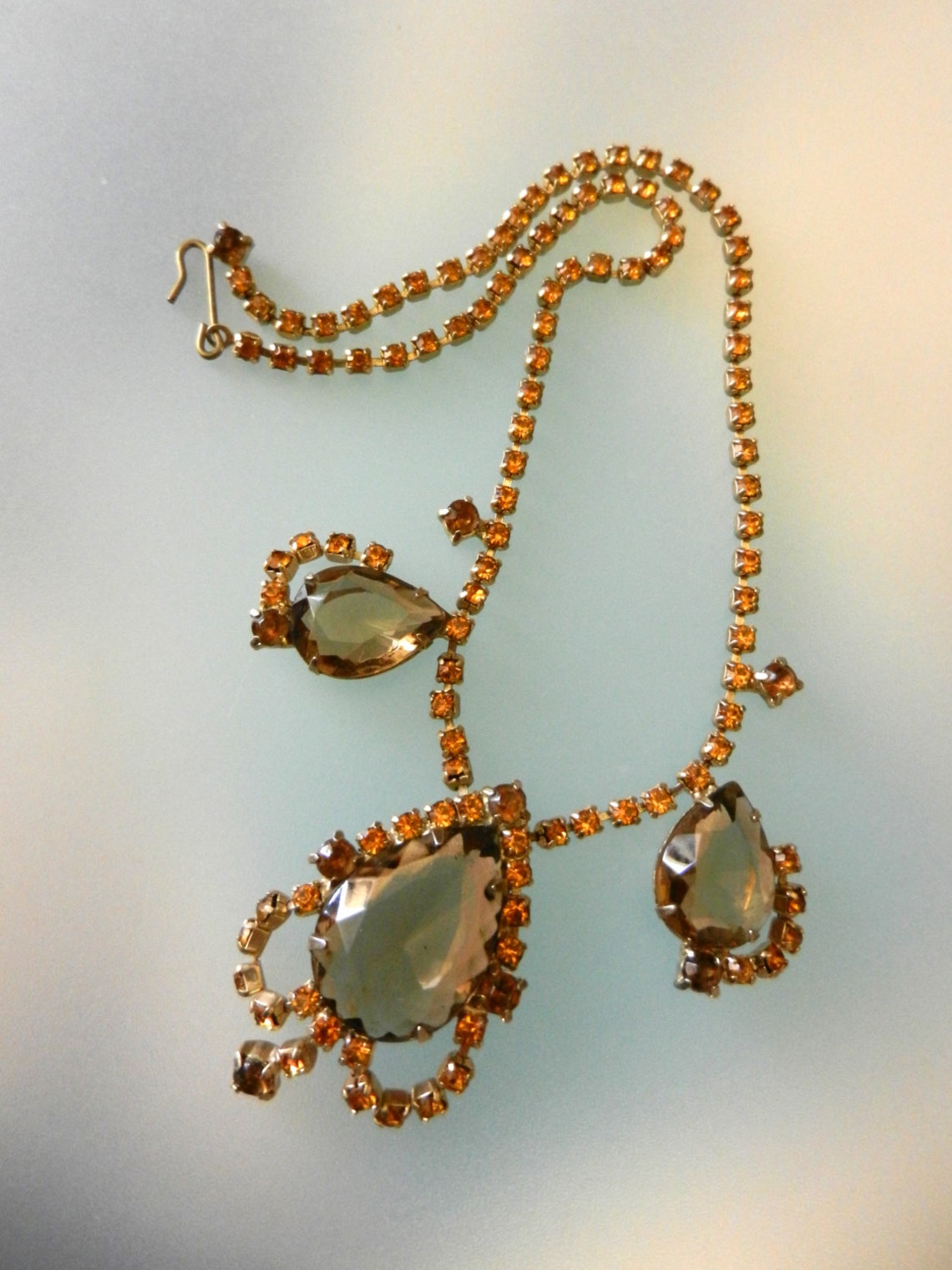 Juliana Style Topaz Unfoiled Drop and Dazzling Amber Chatons - Etsy