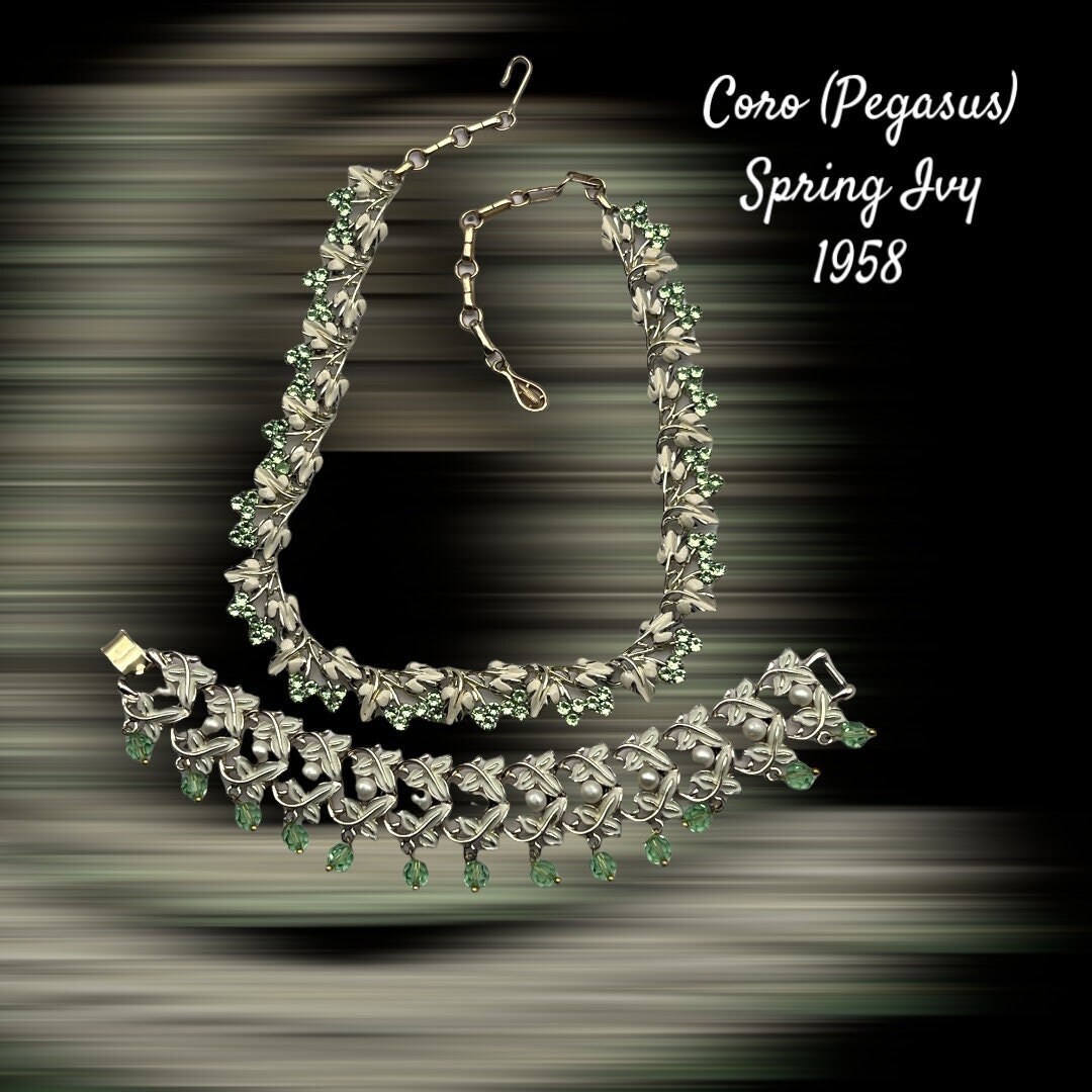 CORO (pegasus) Demi-parure "spring Ivy" Necklace & Bracelet Set ...