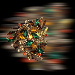 Amazing Beau Jewels Warm Autumn Colors Swarovski Crystal Huge Swedge ...