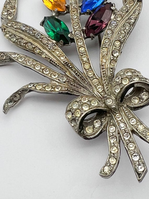 Vintage BIG Flower Spray Brooch / Pin Hyacinth, Pave … - Gem