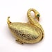 Cute Figural Swan Locket Brooch W/green Rhinestone Eye Solid - Etsy
