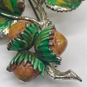Vintage EXQUISITE Tree Series Enamel Hazel Leaf Brooch Brooch ...