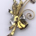 Harry Iskin 40's Gold Filled Floral Pin - Spray Bouquet in Rose and ...