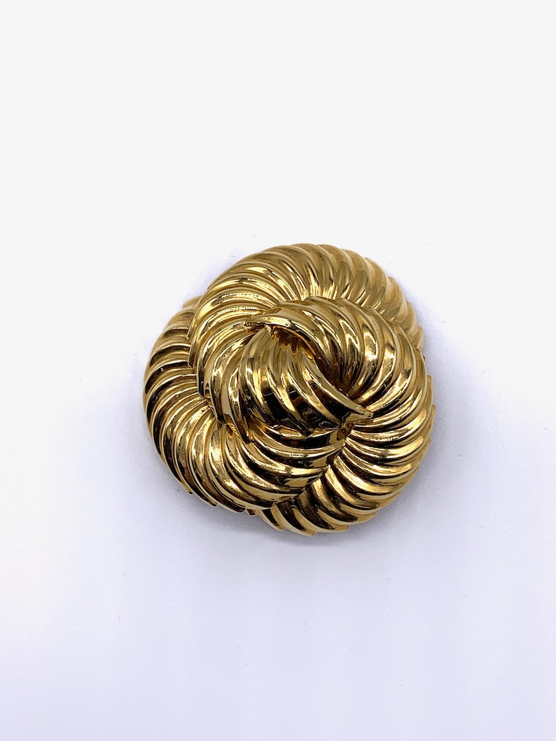 Italian Designer CASCIO from Florence Gold Domed Swirl Brooch | Etsy