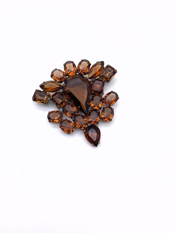 Super sparkling CZECH Vtg Vibrant dark topaz color Gl… - Gem
