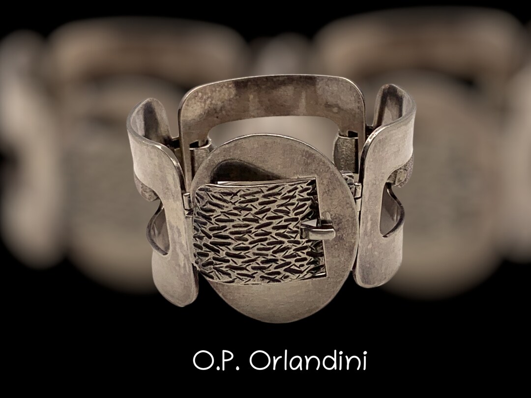 Superb and Rare Vintage Silver 1960's O.P Orlandini Italy Brand - Great High-end Silver Buckle ...
