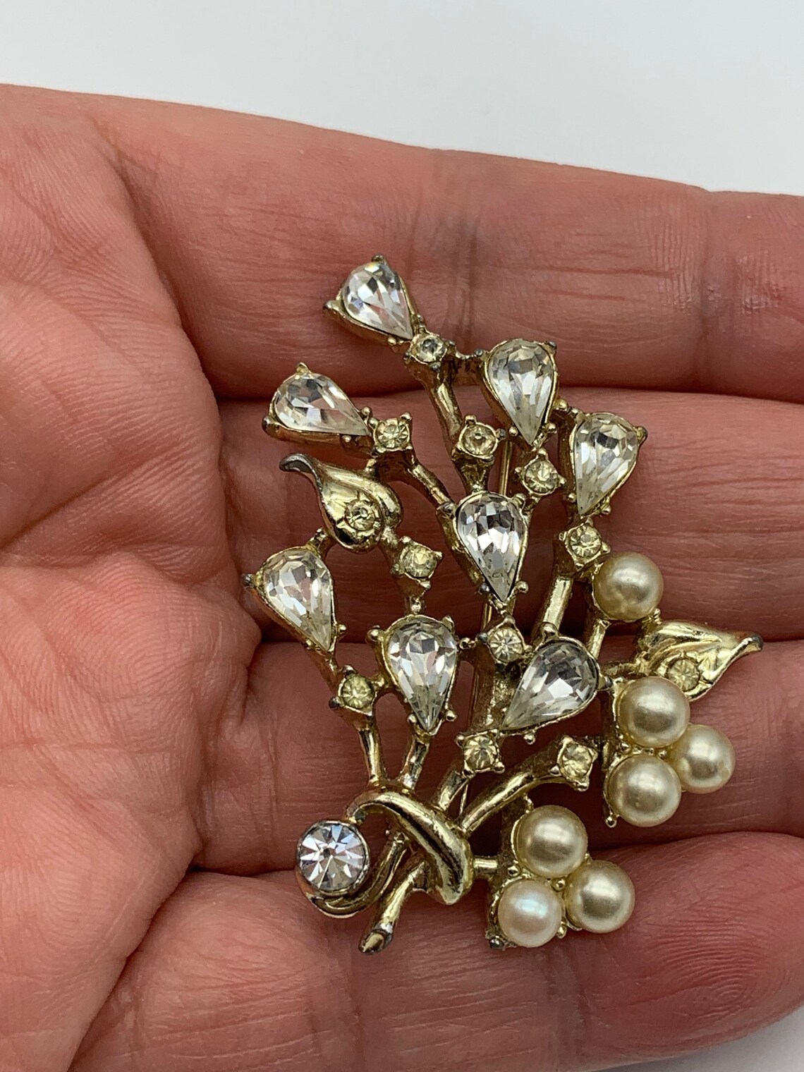 Ancient Grandmother's Brooch, Italian Vintage 1960 - Flowery Branch Pin ...