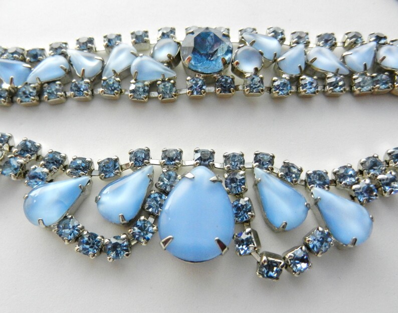 1950s Vintage High Quality Moonglow Rhinestone Scalloped Bib | Etsy